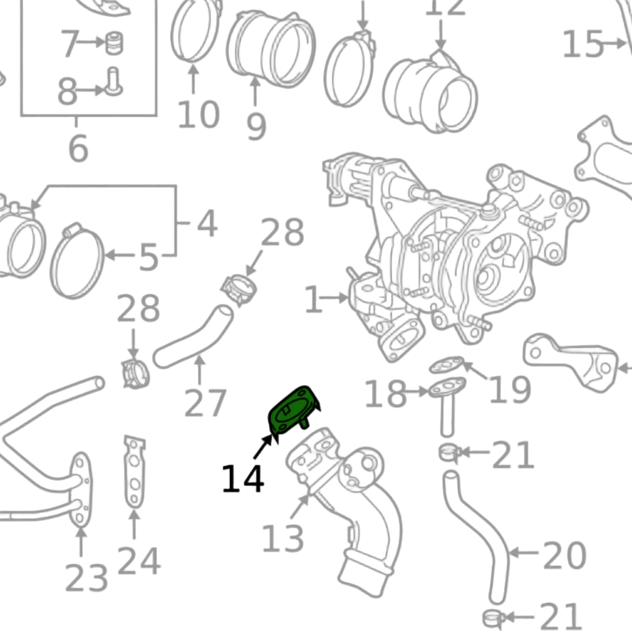 Honda OEM Turbocharger Compressor Inlet Gasket (Honda PN 17272-RPY-G01 ...